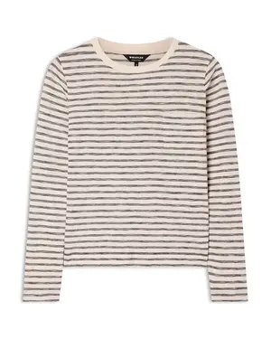 Whistles Stripe Crewneck Top - Ivory/multi