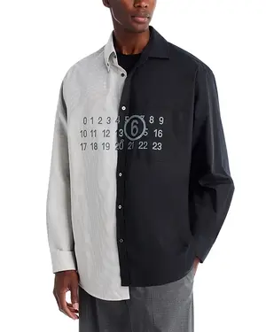 MAISON MARGIELA Two Tone Button Down Shirt