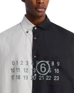 MAISON MARGIELA Two Tone Button Down Shirt