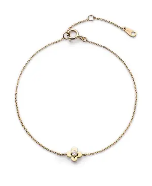 ANA LUISA Solid Yellow Gold Flower Bracelet - Gold/diamond