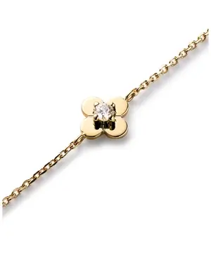 ANA LUISA Solid Yellow Gold Flower Bracelet - Gold/diamond