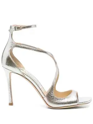 JIMMY CHOO 95mm Azia Sandals - Silver