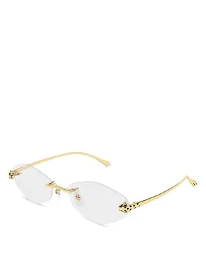 CARTIER Oval Glasses, 56mm - Gold/grey