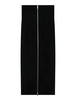Erika Cavallini Long Skirt With Zip Fastening - Black