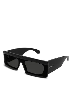 Alaïa Rectangular Sunglasses, 99mm - Black