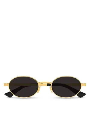Bottega Veneta Oval Sunglasses, 52mm - Gold