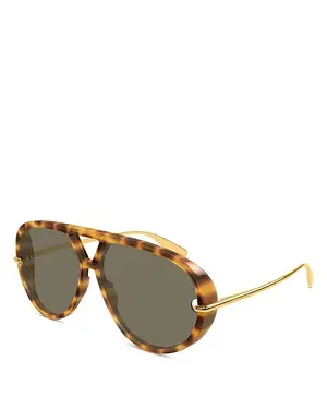 Bottega Veneta Pilot Sunglasses, 63mm - Havana