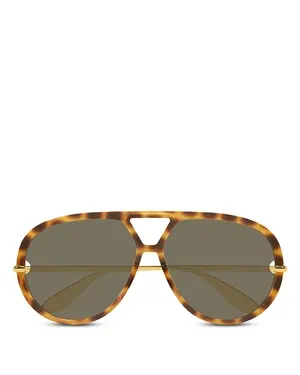 Bottega Veneta Pilot Sunglasses, 63mm