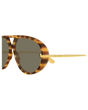 Bottega Veneta Pilot Sunglasses, 63mm