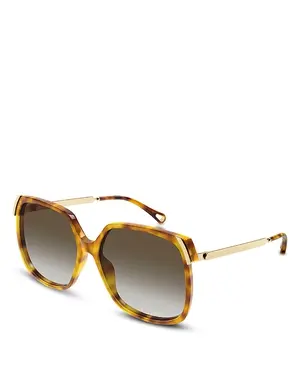 Chloé Square Sunglasses, 60mm - Havana/green