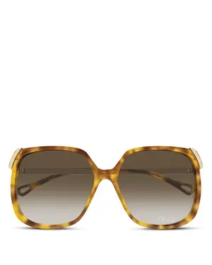 Chloé Square Sunglasses, 60mm - Havana/green