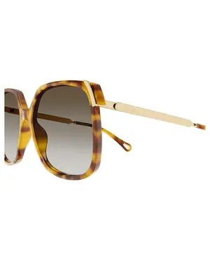 Chloé Square Sunglasses, 60mm - Havana/green