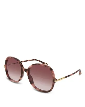Chloé Round Sunglasses, 57mm - Havana/brown