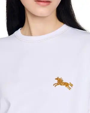Sandro Maisie Sequined Horse Cotton Tee