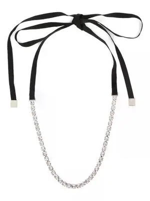 MAISON MARGIELA Rhinestone-bow Necklace - Silver