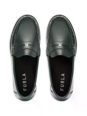 Furla College Leather Loafers