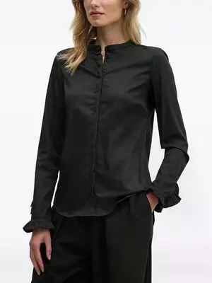 MOS MOSH Ruffled-trim Shirt - Black