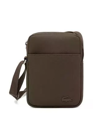 Lacoste Textured Logo Cross Body Bag - Brown