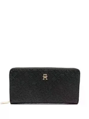 Tommy Hilfiger Monogram Zip-around Wallet - Black