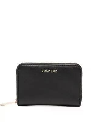 Calvin Klein Medium Foil-logo Zip-around Wallet - Black