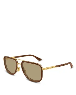 Bottega Veneta Pilot Sunglasses, 56mm - Gold