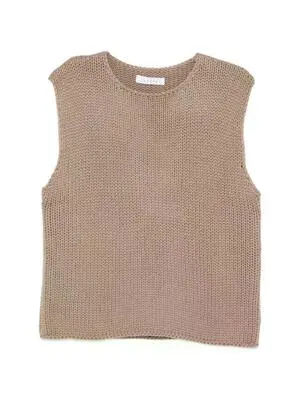 LISKA Round-neck Knit Vest - Neutrals