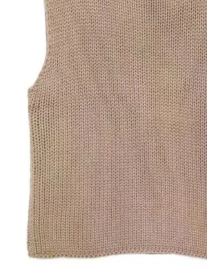 LISKA Round-neck Knit Vest - Neutrals