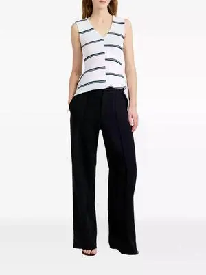 Proenza Schouler Eugenie Striped Ribbed Knit Top - White