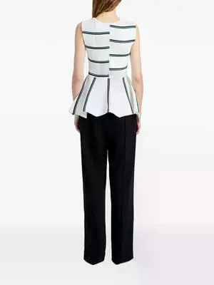 Proenza Schouler Eugenie Striped Ribbed Knit Top - White