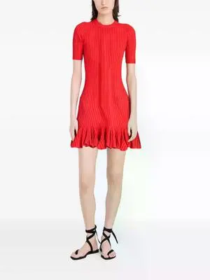 Proenza Schouler Leandra Ribbed Mini Dress - Red