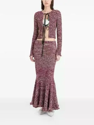 Proenza Schouler Colette Ruffled Tie Cardigan - Red