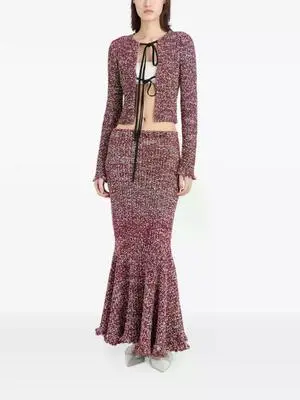 Proenza Schouler Colette Ruffled Tie Cardigan - Red