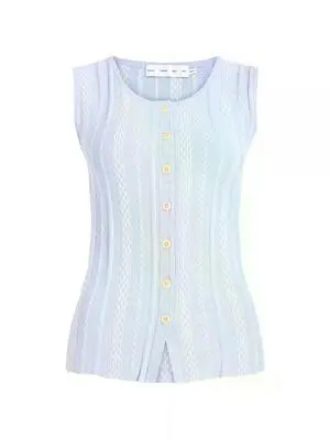 Proenza Schouler White Label Alyna Textured Knit Vest - Blue