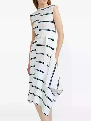 Proenza Schouler Artemis Striped Midi Dress - White