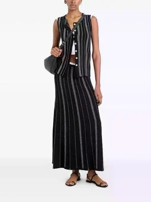 Proenza Schouler White Label Alyna Textured Knit Vest - Black