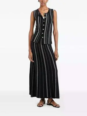 Proenza Schouler White Label Alyna Textured Knit Vest - Black