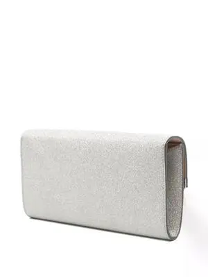 JIMMY CHOO Emmie Glitter Chain Clutch - Silver