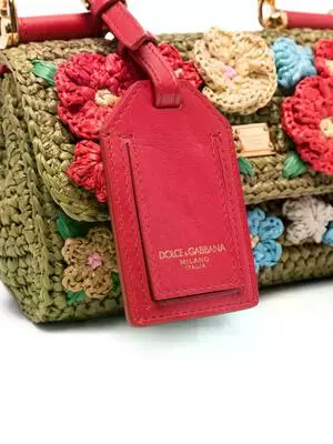 Dolce & Gabbana My Sicily Raffia Crochet Tote Bag - Green