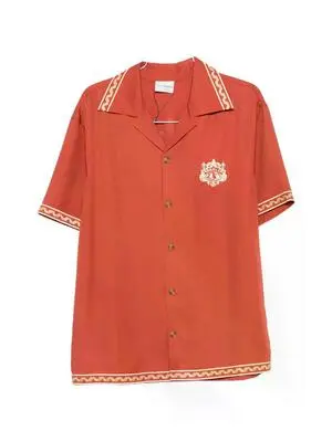 Drole De Monsieur Brodée Danseurs Zigzag-trim Shirt - Orange