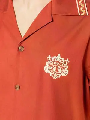 Drole De Monsieur Brodée Danseurs Zigzag-trim Shirt - Orange