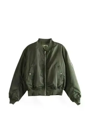Auralee Zip Pocket Bomber Jacket - Green
