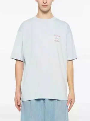 Drole De Monsieur Calligraphy Slogan T-shirt - Blue
