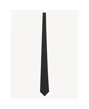 Saint Laurent Striped Wide Tie - Black