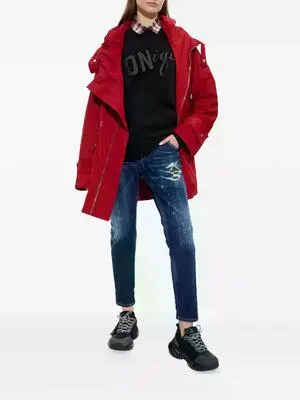 Dsquared2 Hooded Pocket Coat - Red