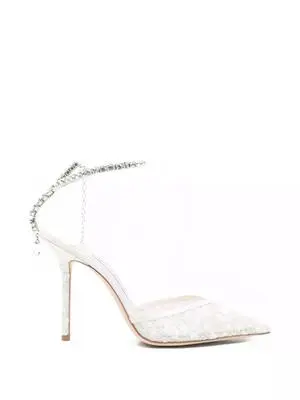 JIMMY CHOO Saeda Jewelled Strap Pumps - Neutrals