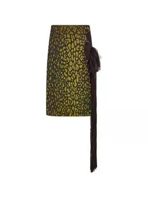 FERRAGAMO Skirt With Floral Detail - Brown