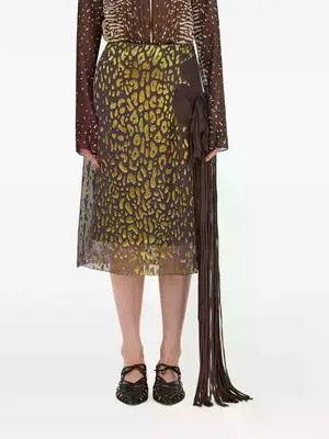 FERRAGAMO Skirt With Floral Detail - Brown