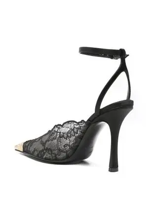 JIMMY CHOO Faiz Lace Metal-toe Pumps