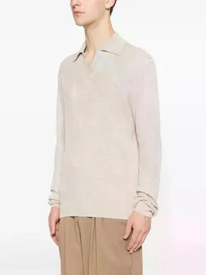 Tagliatore Long-sleeves Polo Shirt - Neutrals