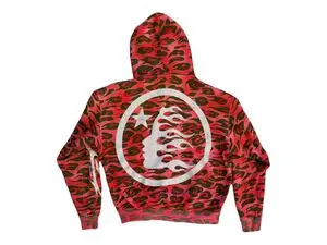 HELLSTAR Cheetah Zip-up Hoodie - Red